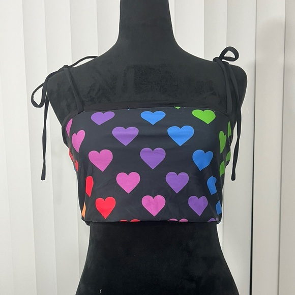 Dolls Kill | Tops | Dolls Kill Treasure The Funk Black Rainbow Heart ...
